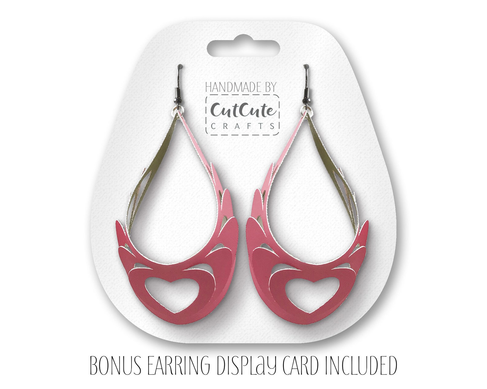 Heart Earring SVG SVG Cut File Heart Faux Leather Earrings - Etsy