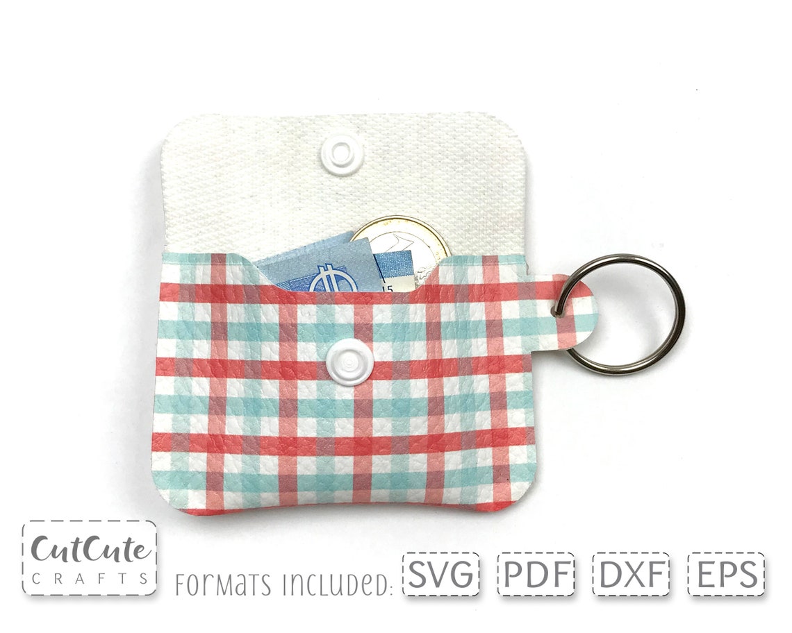 Plaid Mini Coin Pouch SVG Template Faux Leather Key Fob Coin - Etsy
