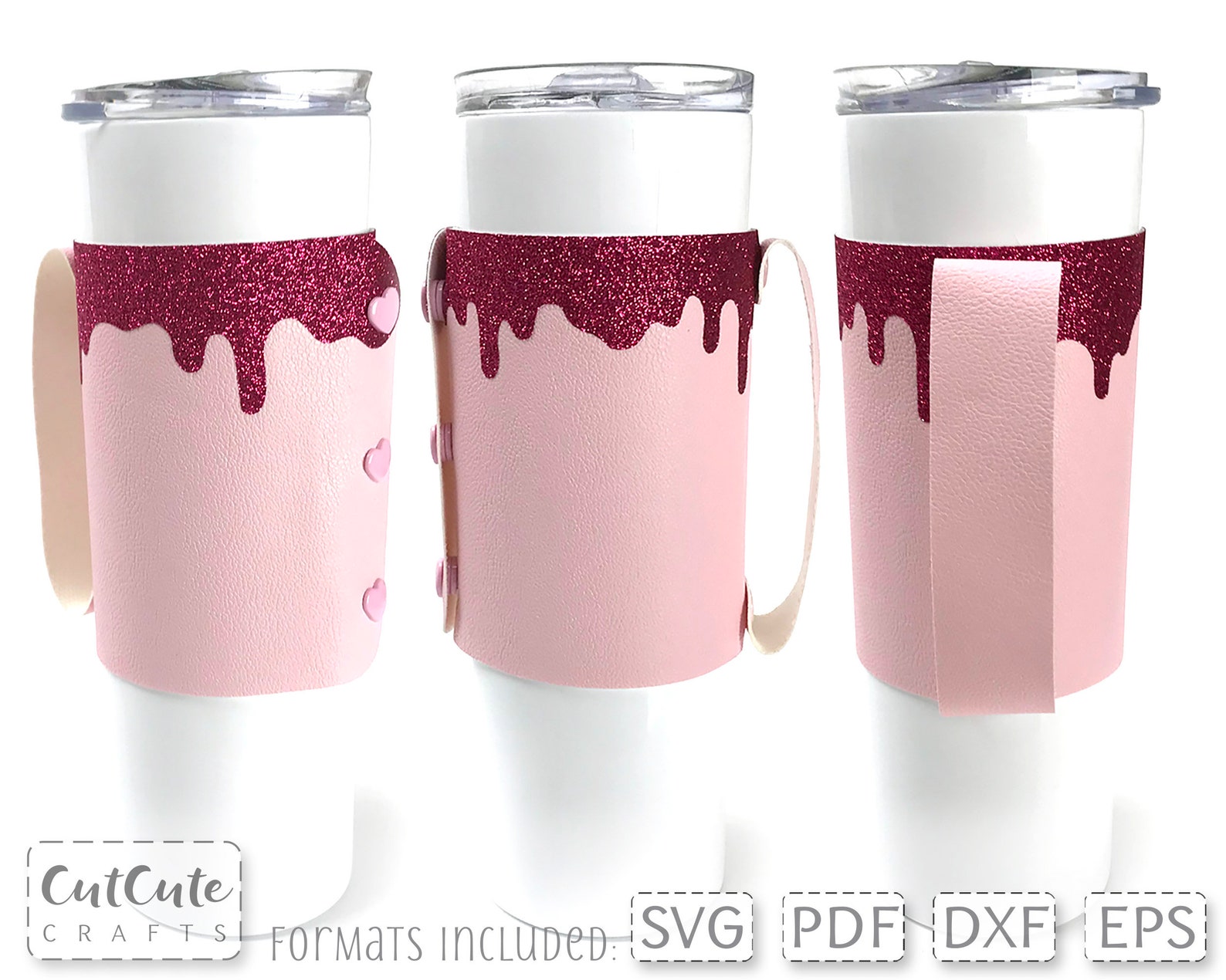 Sugar Drip Sleeve Holder SVG Template for Skinny Tumbler 20 0z Tapered ...
