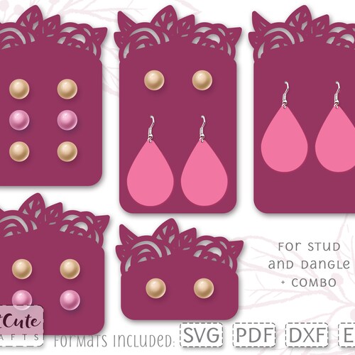 Earring Display Card SVG Template for Studs and Dangles - Etsy