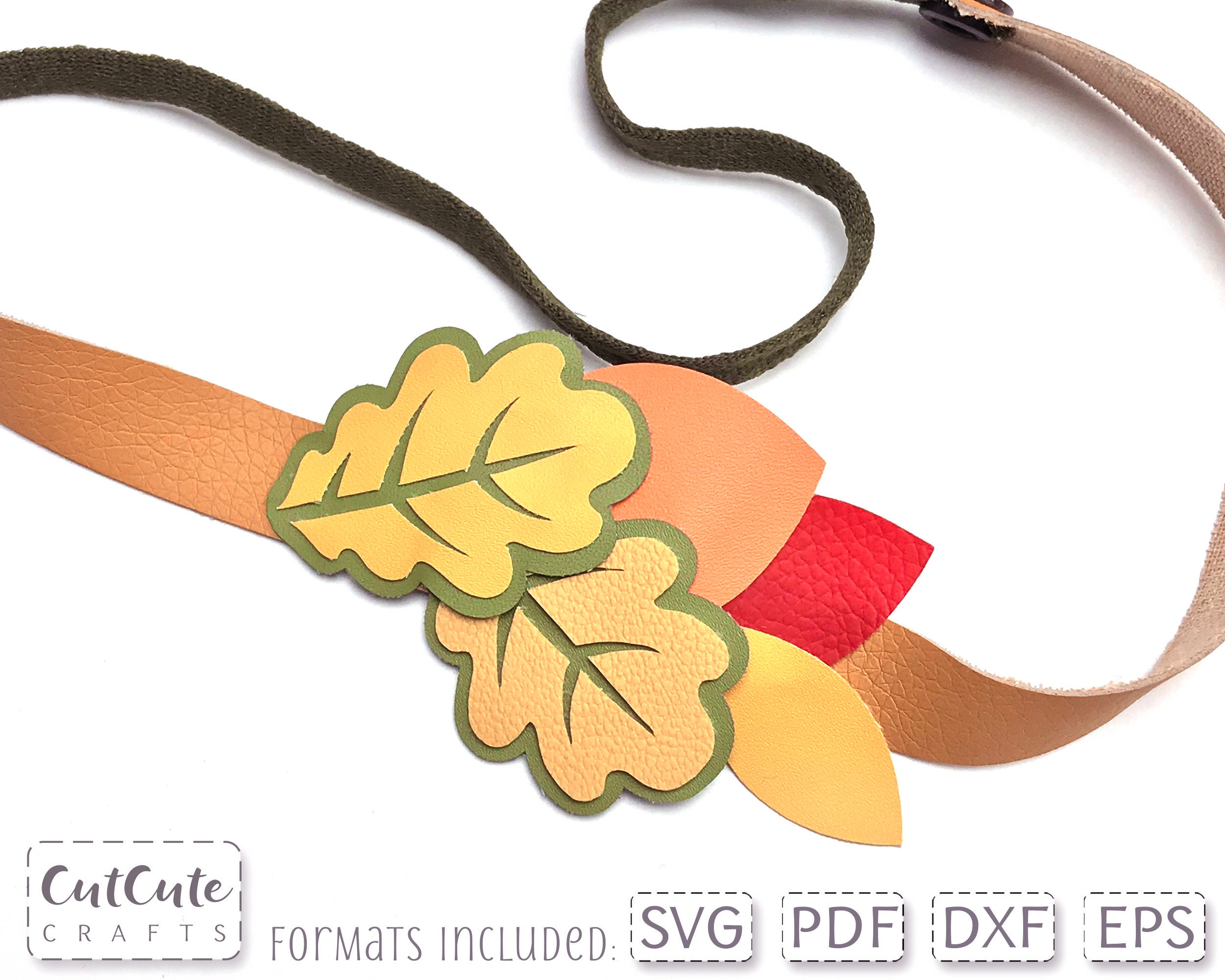 Fall Leaves Headband SVG Templates Autumn Leaf DIY Faux - Etsy
