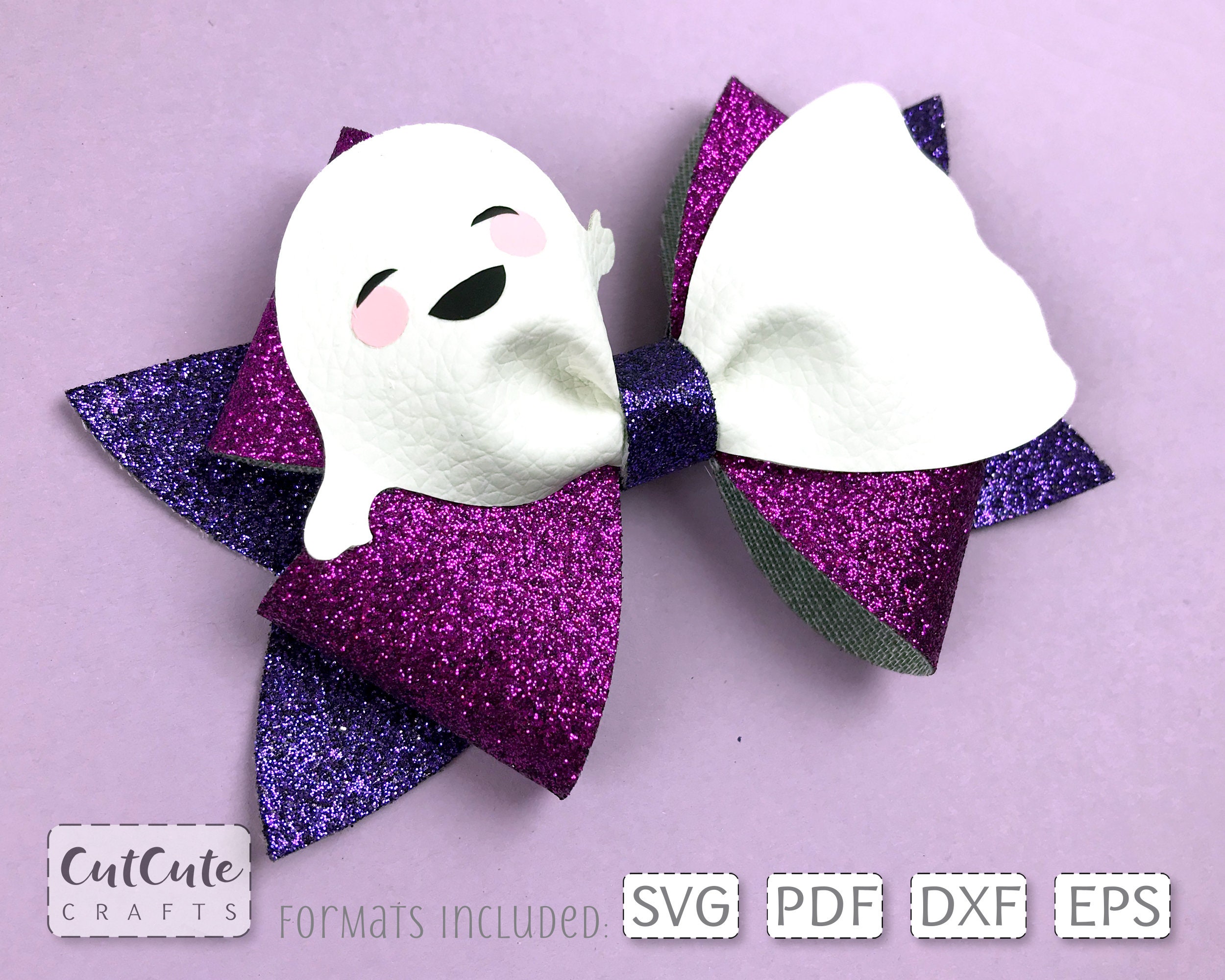 Ghost Bow SVG Halloween Bow Template Ghost SVG PDF Felt Bow | Etsy Canada