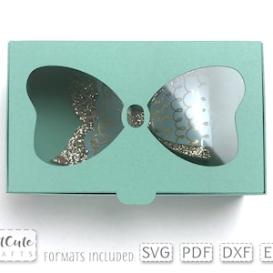 Bow Box SVG Template: Hair Bow Display, Gift Packaging (digital ...