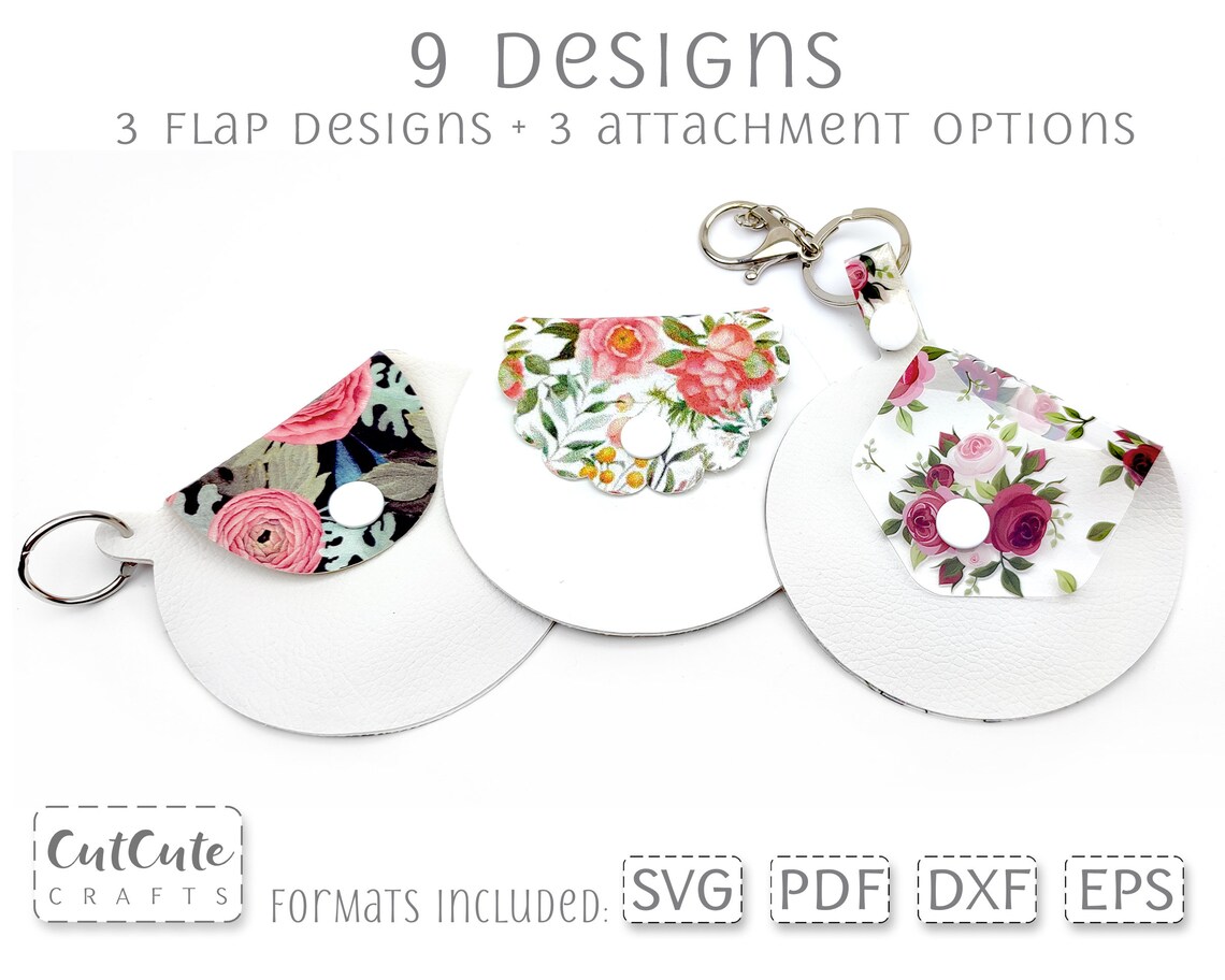 Mini Circle Coin Purse SVG Template Faux Leather Keychain and - Etsy