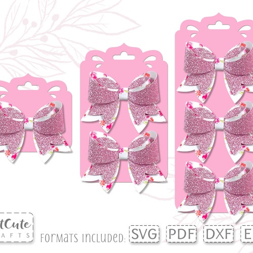 Cute Bow Display Card SVG Template for One Two or Three Bows - Etsy