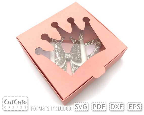 Square Crown Box SVG Bow Box Template Gift Box SVG Cricut | Etsy Canada