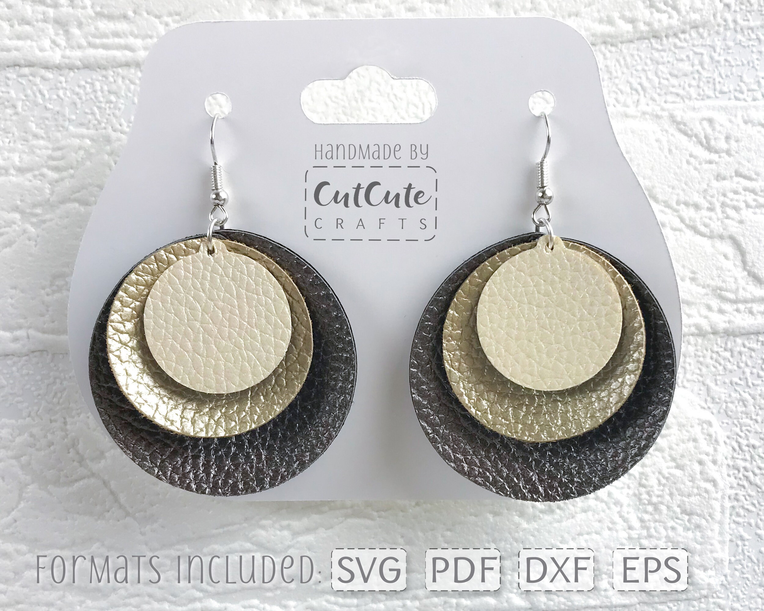 Circle 3D Layered Earring SVG Faux Leather Earring Svg SVG | Etsy