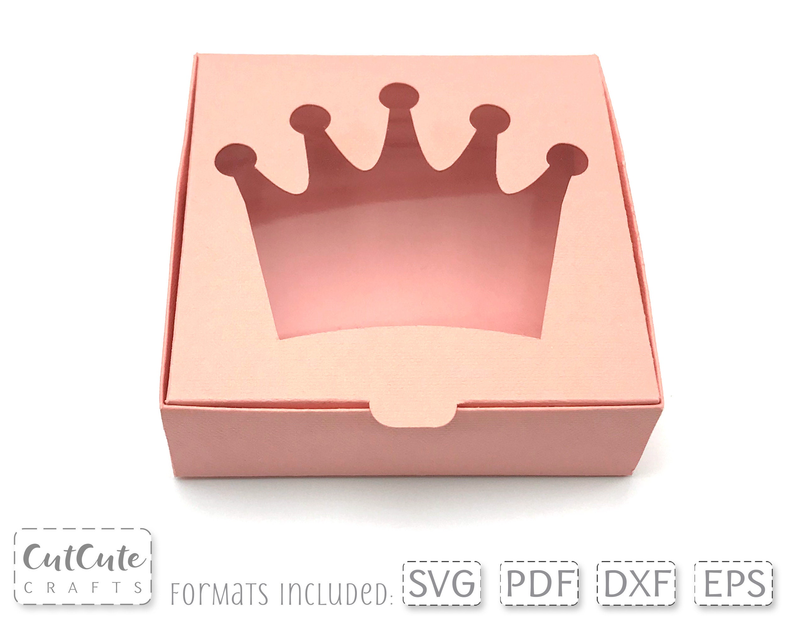 Square Crown Box SVG Bow Box Template Gift Box SVG Cricut - Etsy UK