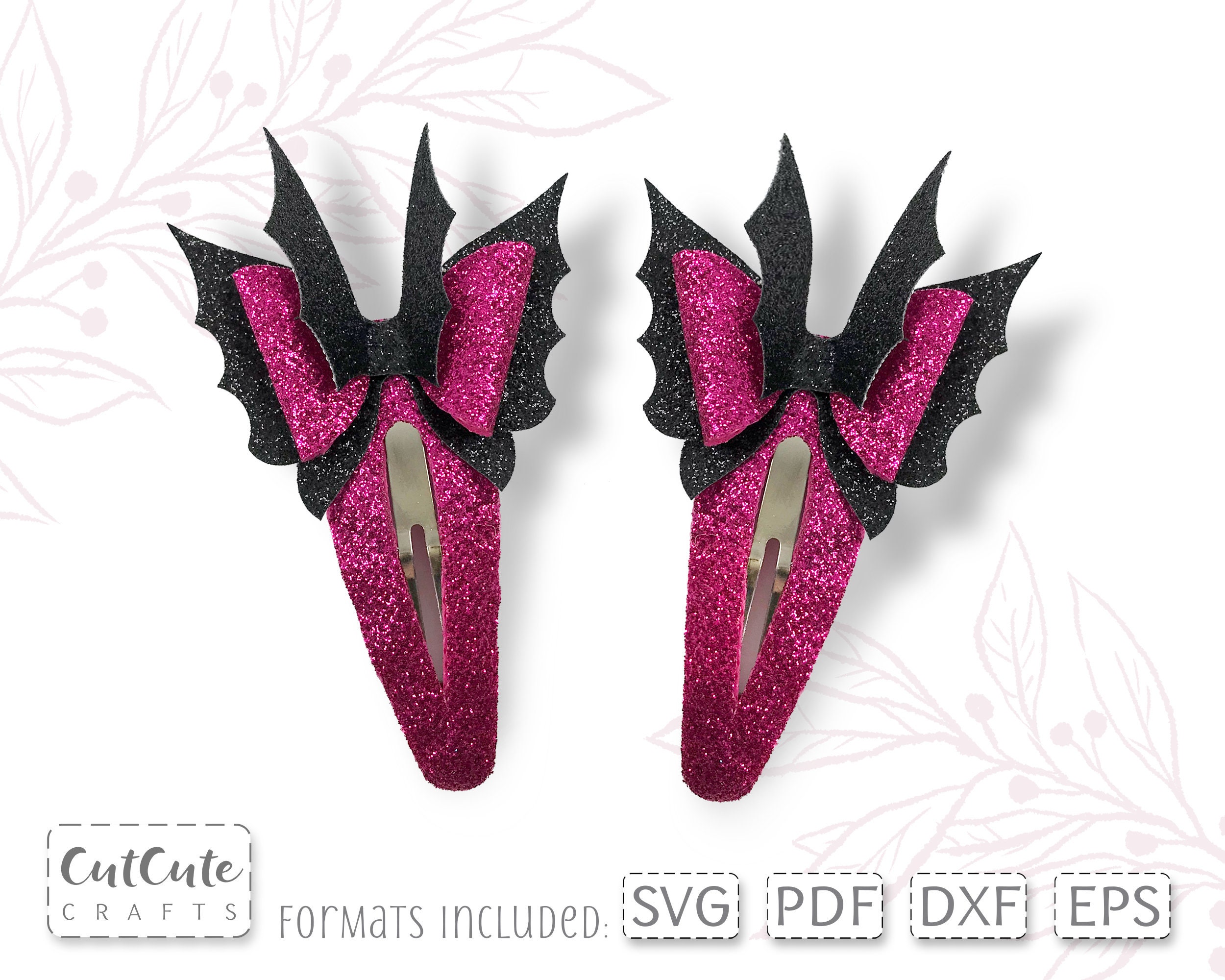Halloween Hair Bow SVG Bundle 2 Bat Wings Bow Svg Ghost Bow - Etsy