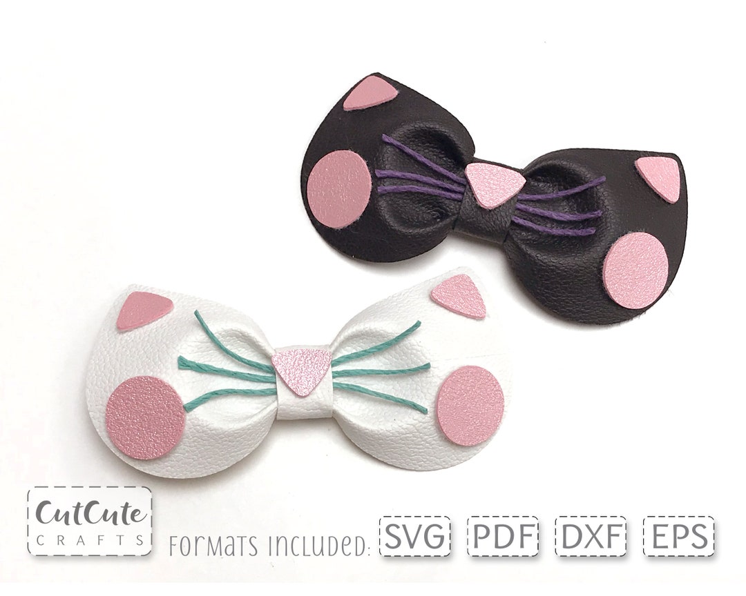 Kitty Pinch Bow SVG Template: Cat Face Hair Clip (PDF Pattern) - Etsy UK