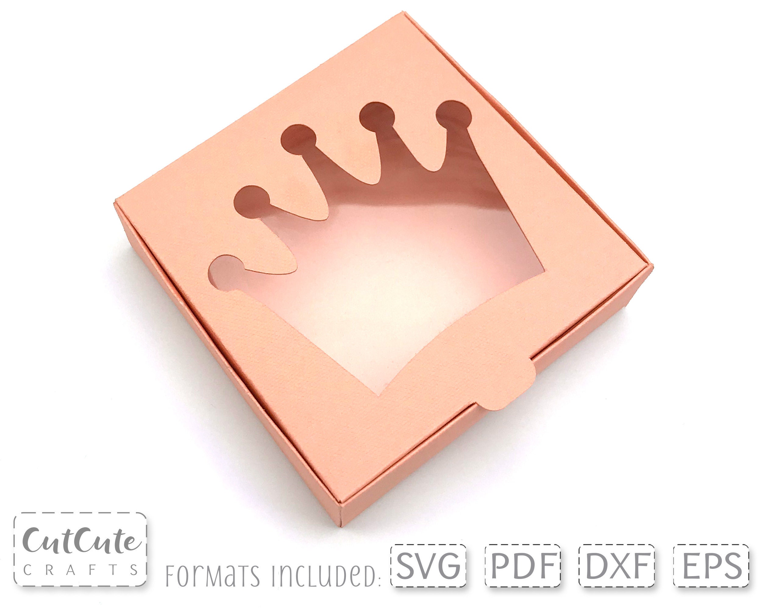 Square Crown Box SVG Bow Box Template Gift Box SVG Cricut - Etsy UK
