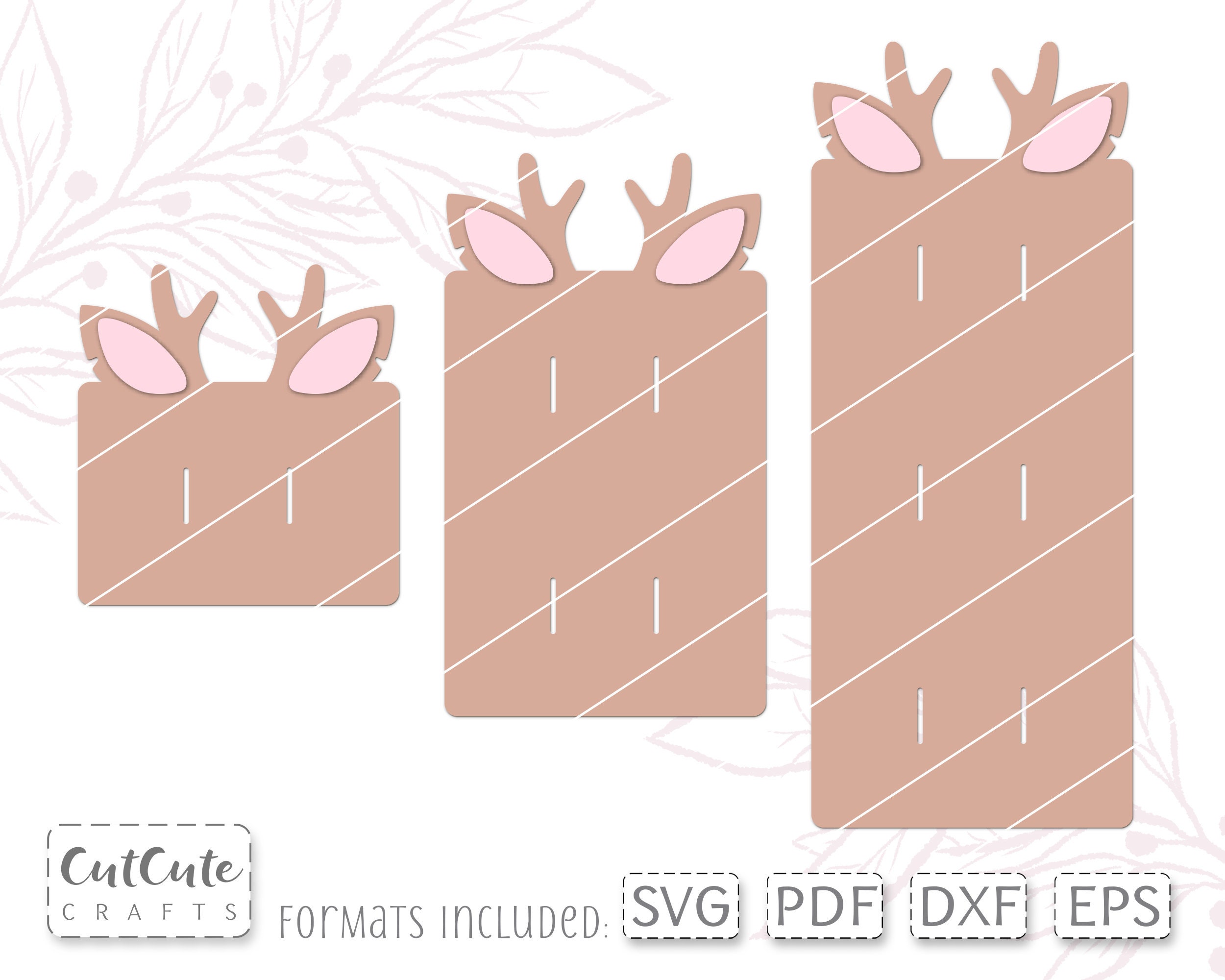 Deer Hair Bow Display Card SVG Template for One Two or Three | Etsy