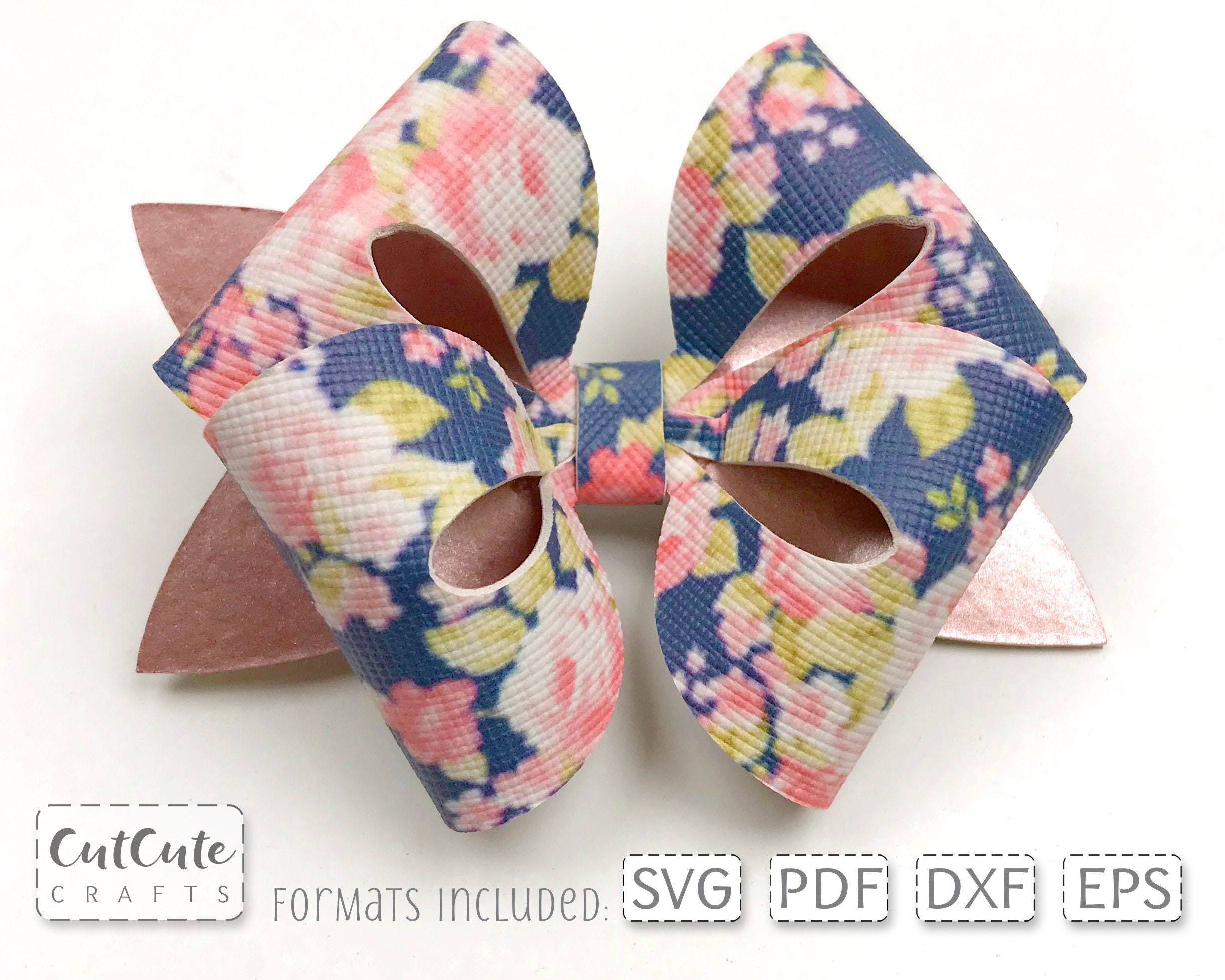 Double Loopy Bow Template: Faux Leather Bow SVG, PDF Pattern - Etsy