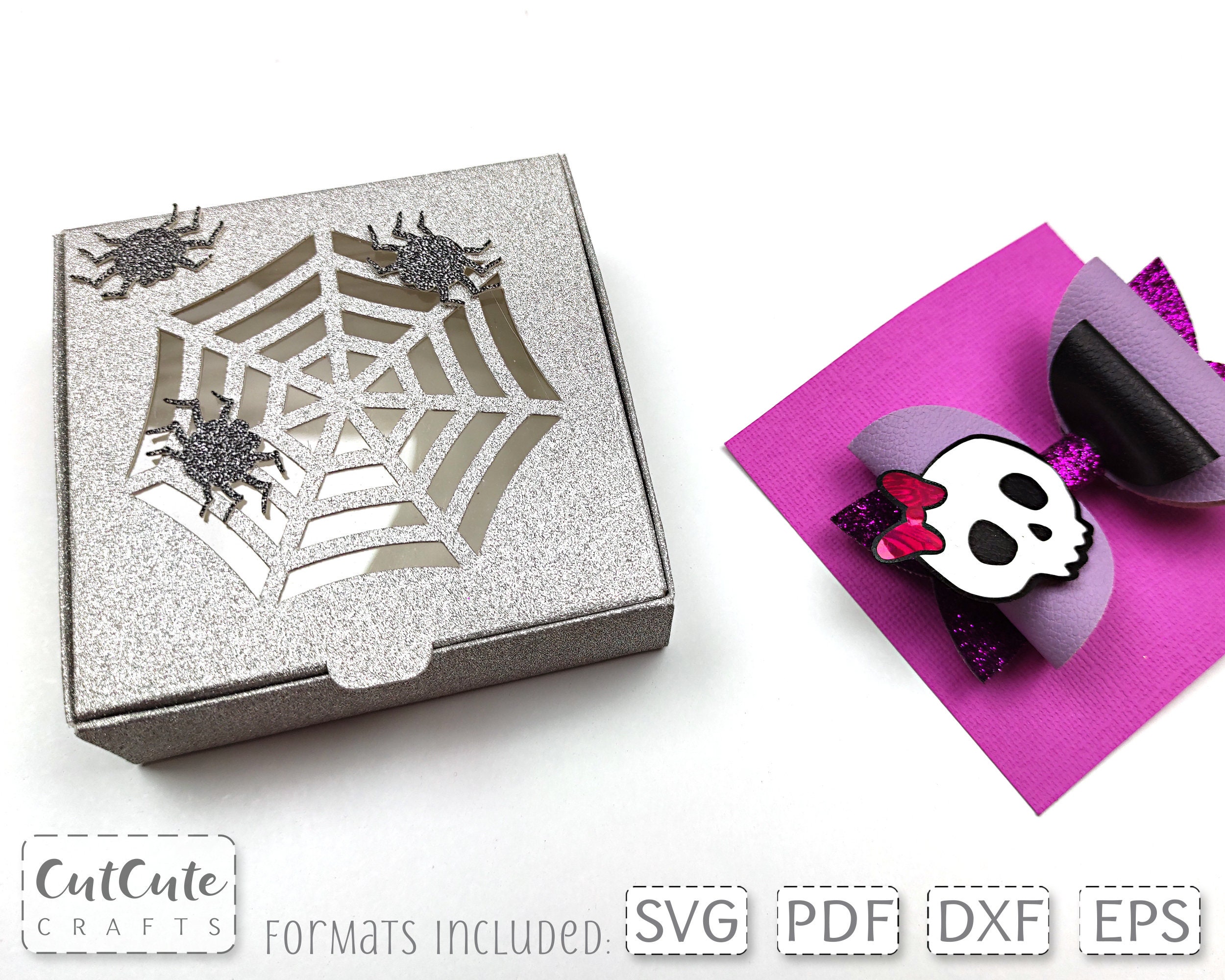Design & Templates Gothic gift box template SVG Hair bow packaging ...