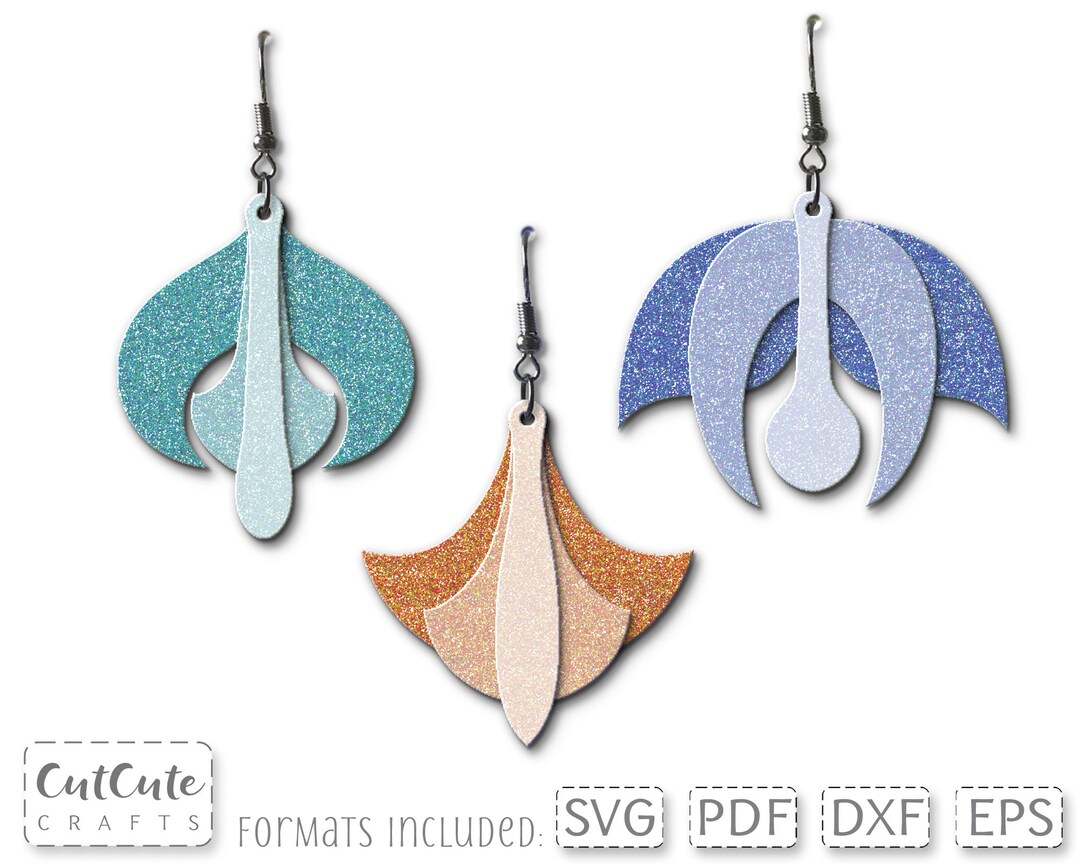 Leather Earring SVG, Stacked Earring Svg, SVG Cut File, Floral ...