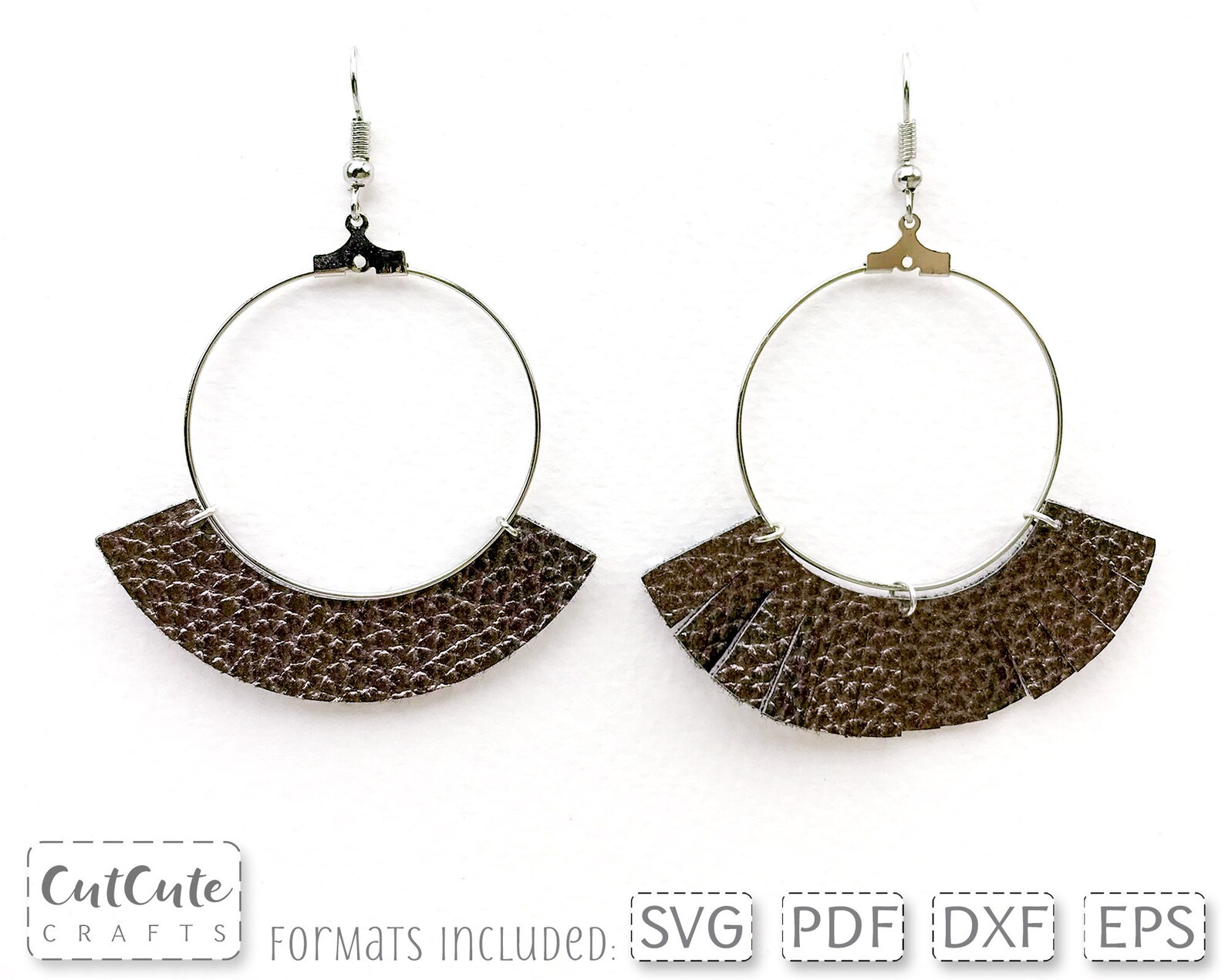 Terra Hoop Earring SVG Faux Leather Earrings Template SVG - Etsy