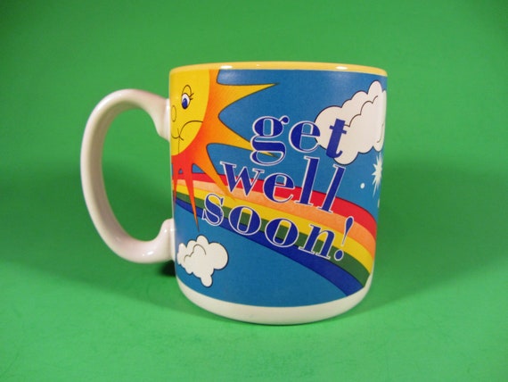 Vintage Get Well Soon Coffee Tea Mug Design by Susan Burger - Etsy