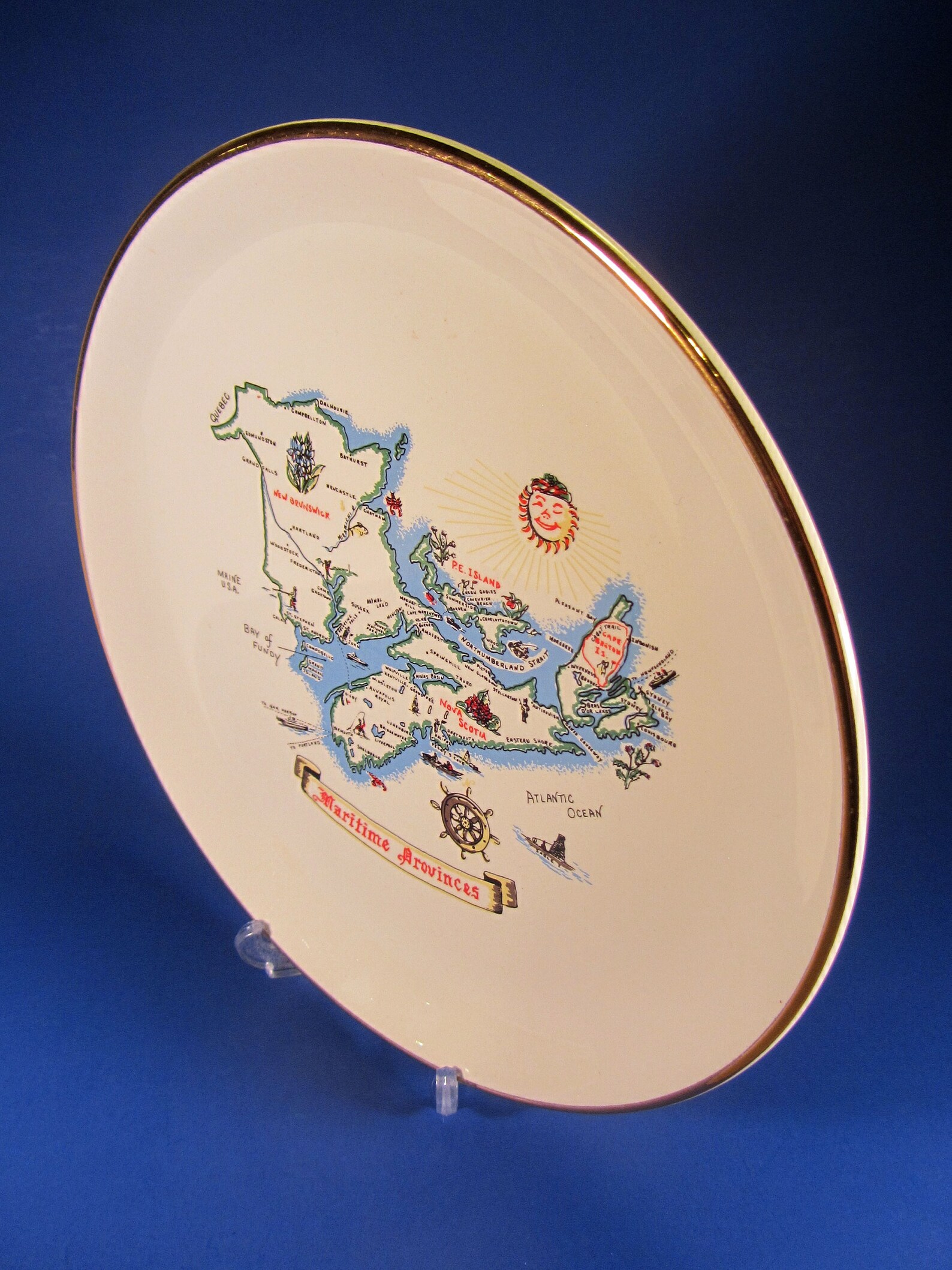 Vintage Canada Maritime Provinces Souvenir Ceramic Plate - Etsy