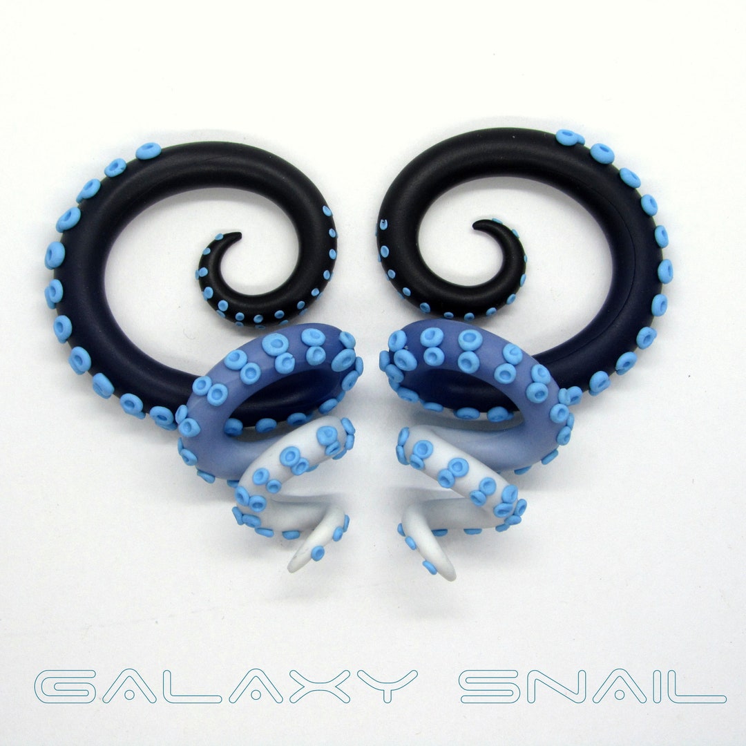 Gauges 0G (8 Mm) the Dark Blue Pastel Goth Tentacle - Etsy