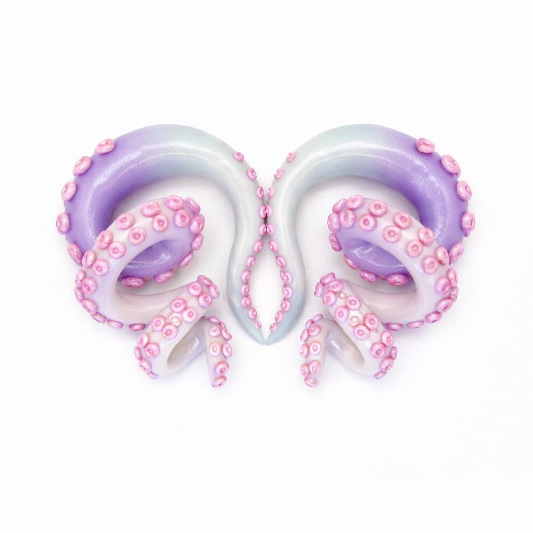 Fresh Mint Purple Tentacle Fake Gauges - Pastel Goth Octopus Plugs in ...