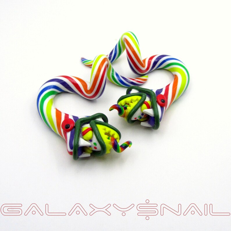 Beetlejuice Sandworm Gauge Earrings - Real Size Plugs 6g-1" - Handmade ...