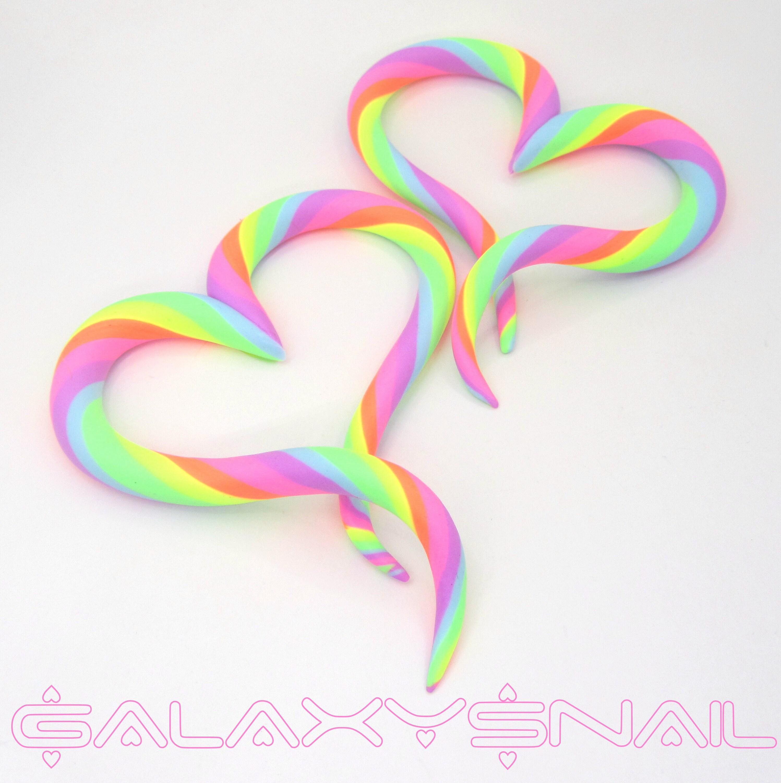 The Heart Ultraviolet Glow Fluorescent Neon Gauges Earrings Plugs Fake ...