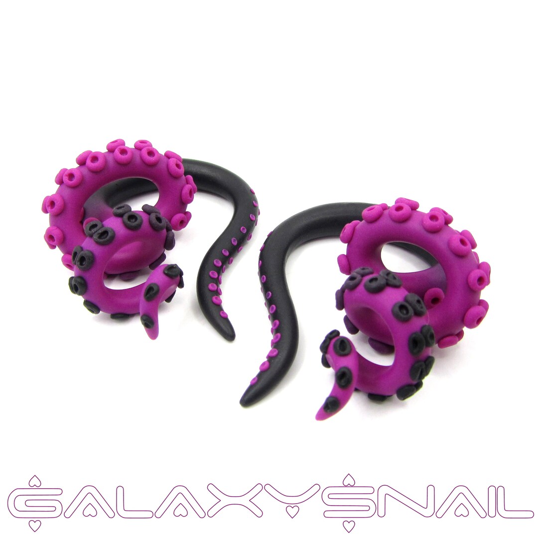 Dark Pink Ursula Tentacle Gauges 2g (6.5mm) Dive Into Spooky Season ...