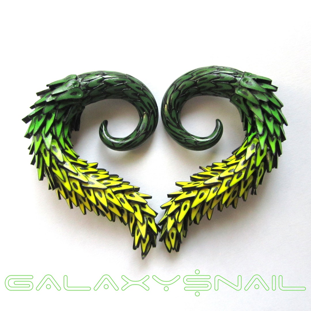 The Kagune, Dragon Green and Yellow Gauges, Earrings, Plugs, Fake ...