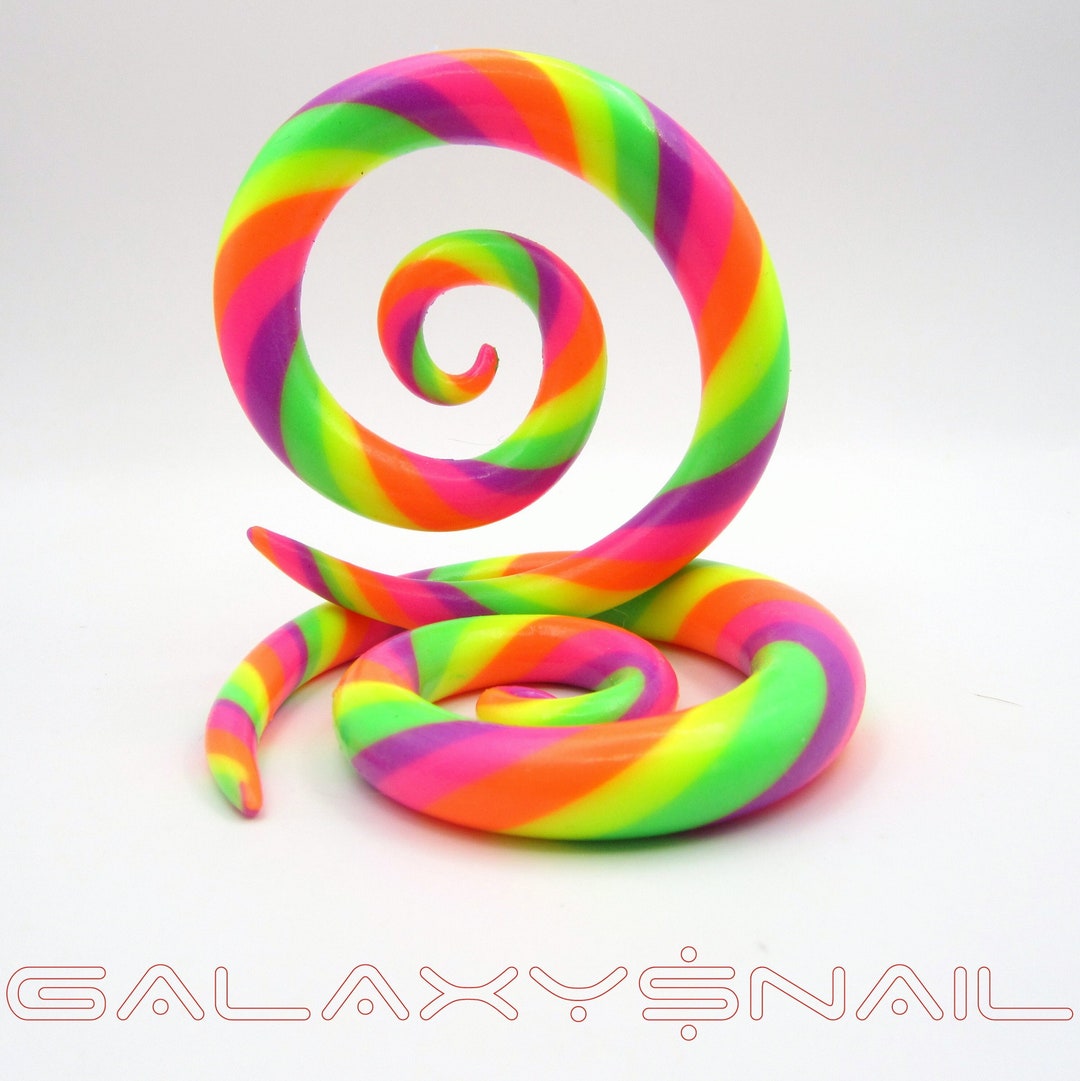 Gauges/ Fake Gauges the Neon Rainbow, Glow Ultraviolet Spirals 00G (9.2 ...