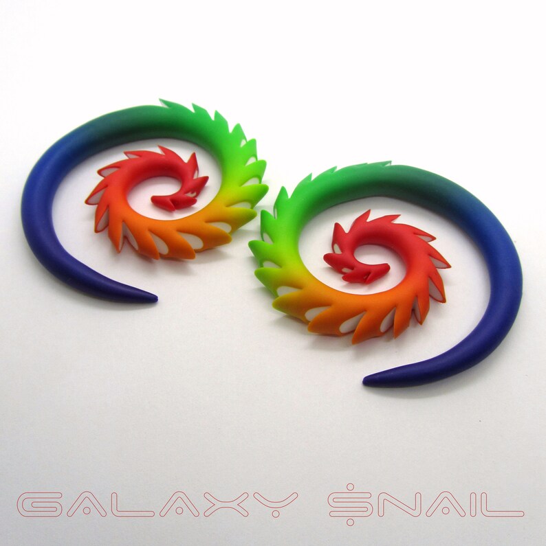 The Pastel Goth Rainbow Gauges / Earrings / Plugs/ Fake Gauges 8g, 6g ...