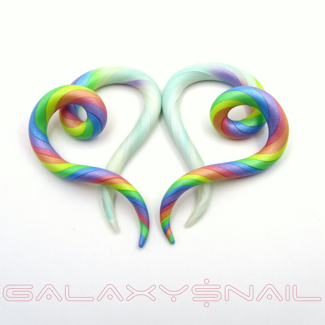 The Heart Pastel Goth Rainbow Gauges, Earrings, Plugs, Fake Gauges 6g ...