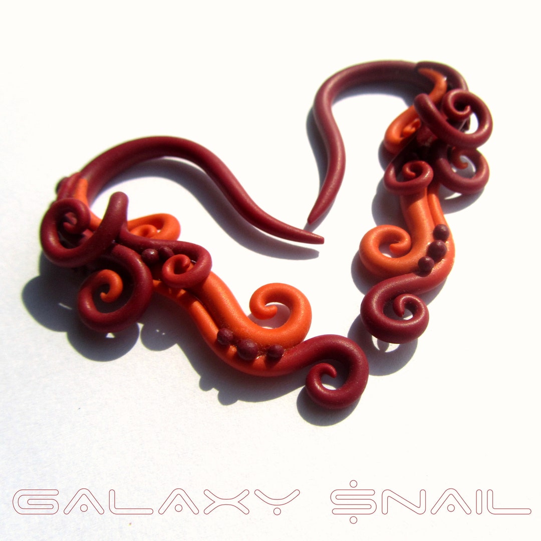 Orange Chocolate Pastel Goth Tentacle Gauges 8G 3.2mm Octopus ...