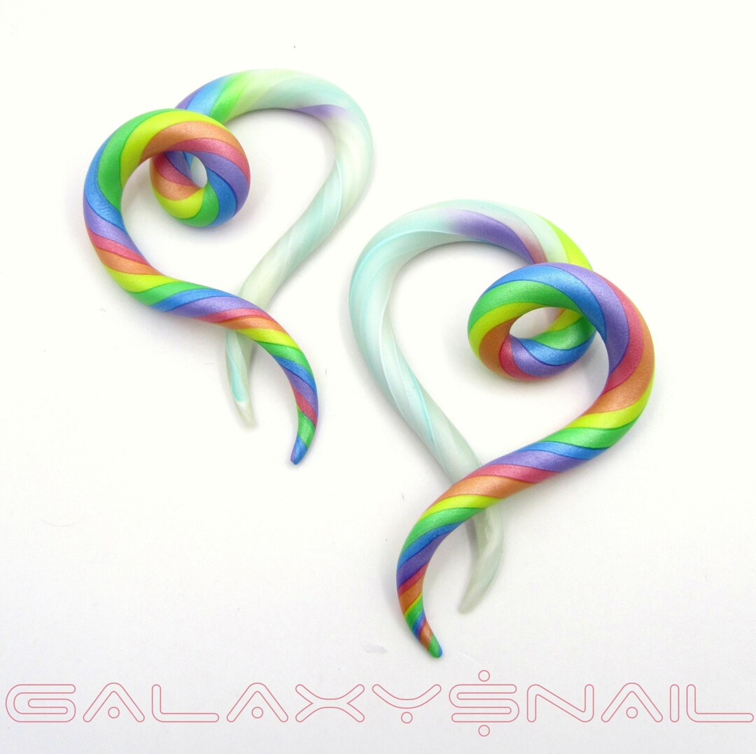 Heart Rainbow Gauges - Pastel Goth Fake Gauges or Real Gauges 8g-1 ...
