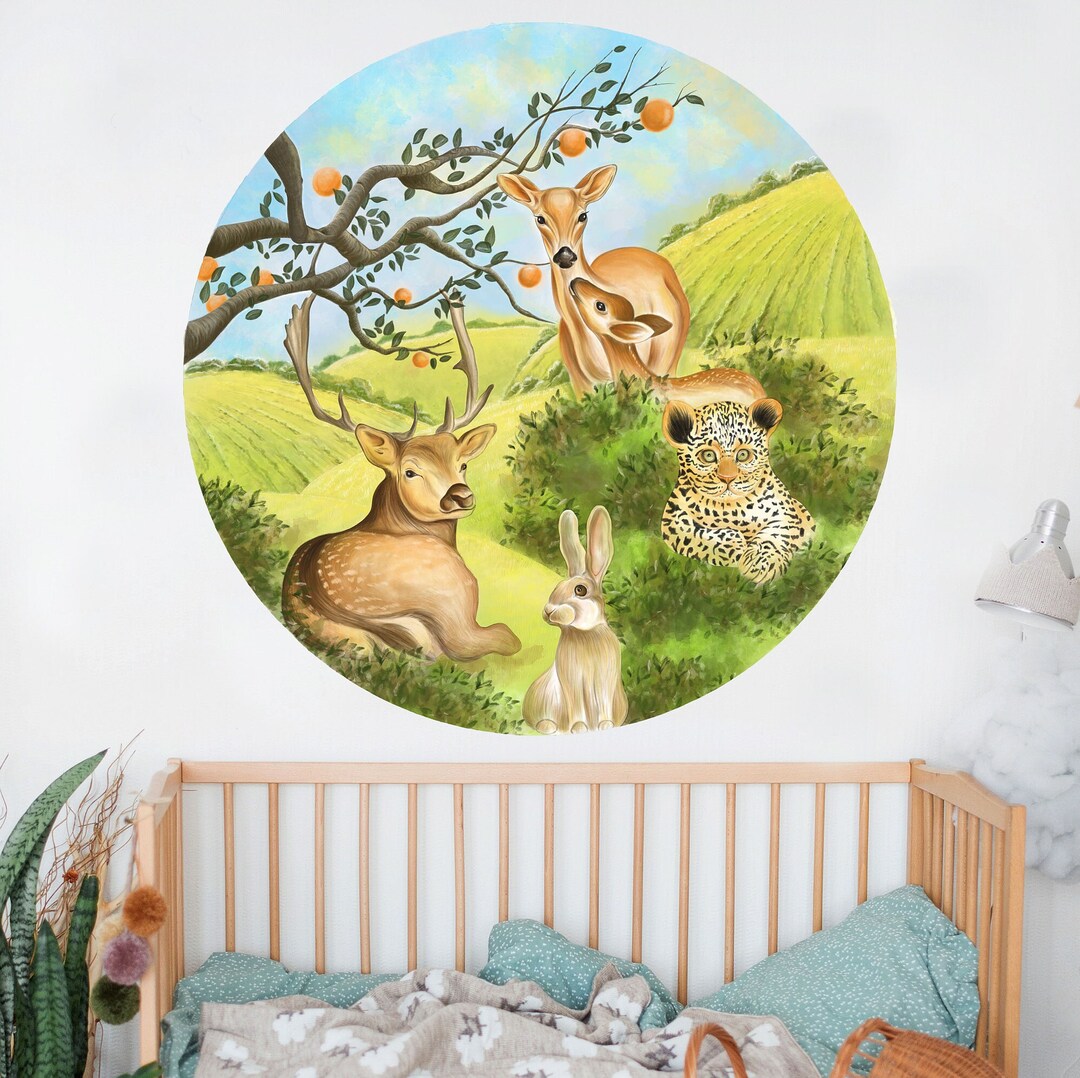 Fascinating Woodland Round Wallpaper - Etsy