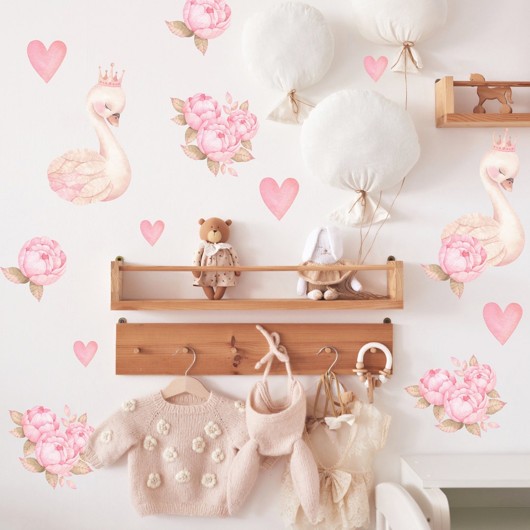 Large Swan Wall Decal Boho Nursery Wall Decal Stickers Neutral Wall ...