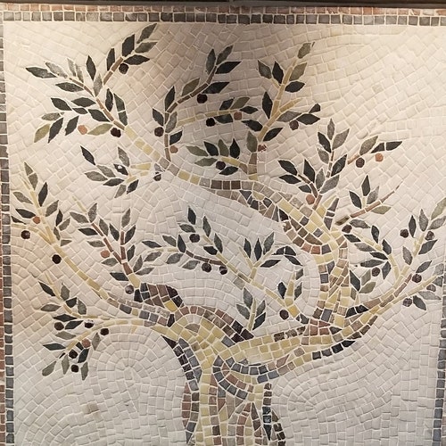 Olive Tree Backsplash Mural Marble Mosaic Tiles. Handcrafted - Etsy