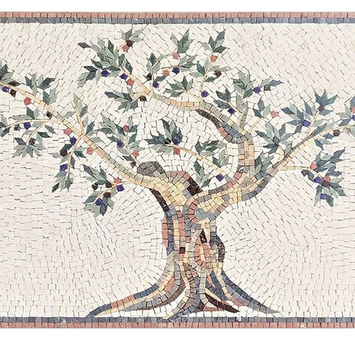 Olive Tree Backsplash Marble Mosaic Tiles. Handcrafted - Etsy
