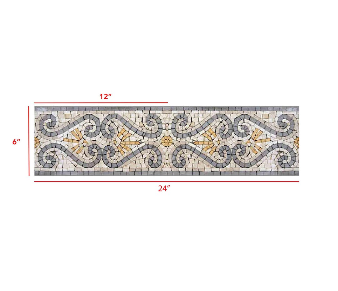 Customize Marble Mosaic Border Tile - Etsy