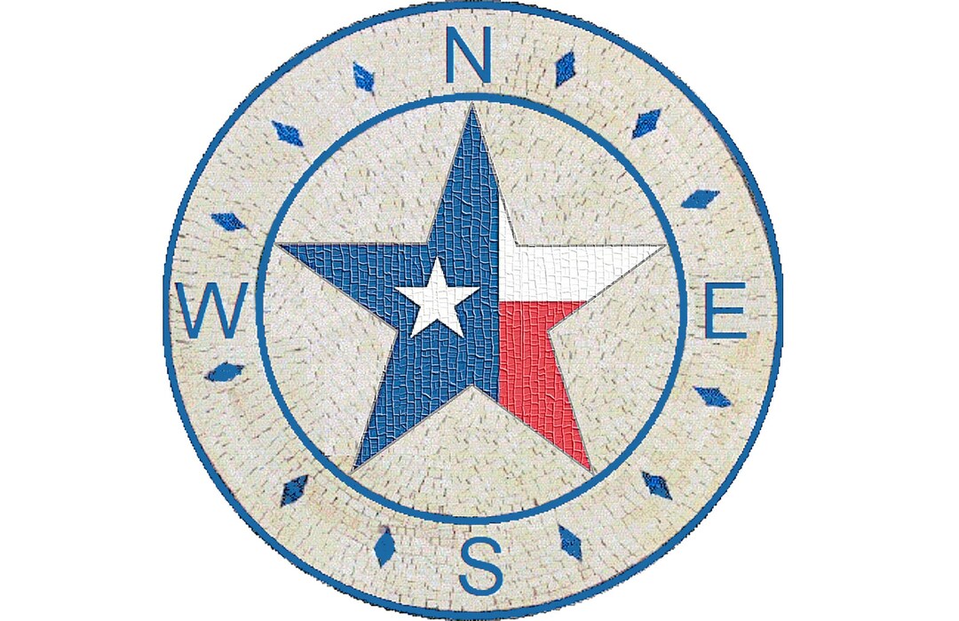 Compass Rose Texas Flag Marble Mosaic Tile Medallion - Etsy