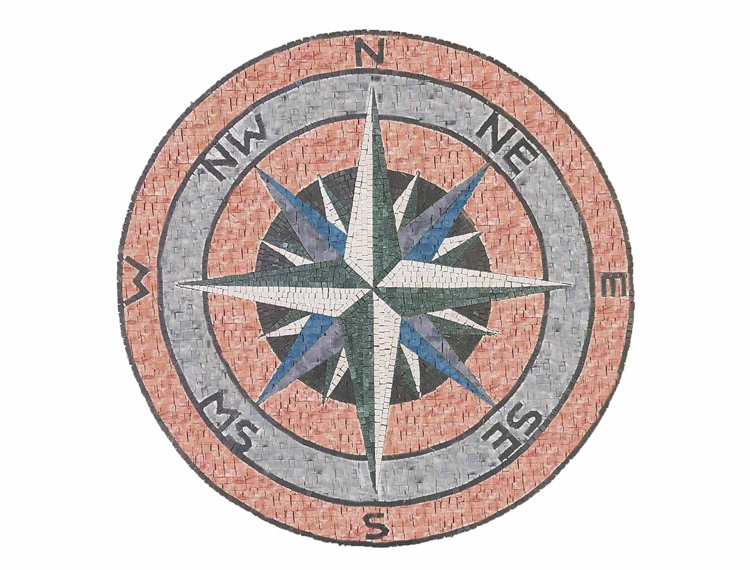 Compass Rose Nautical Mosaic - Etsy