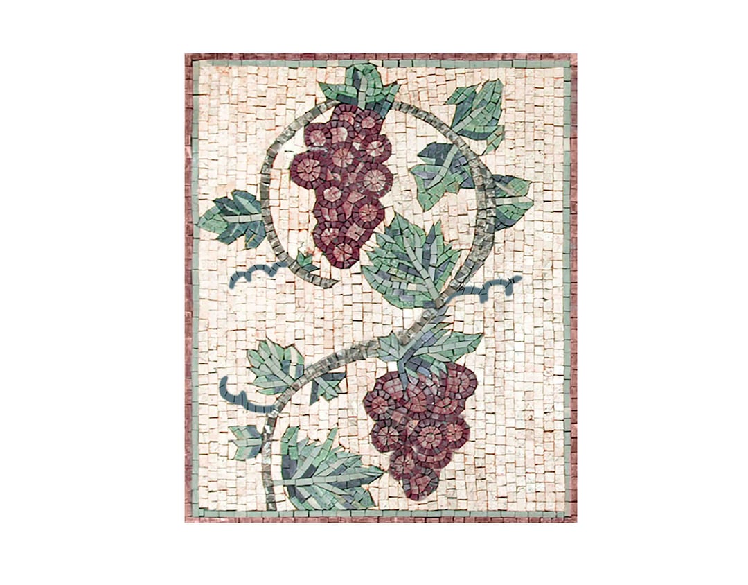 Grapes Backsplash Mural Mosaic Art - Etsy