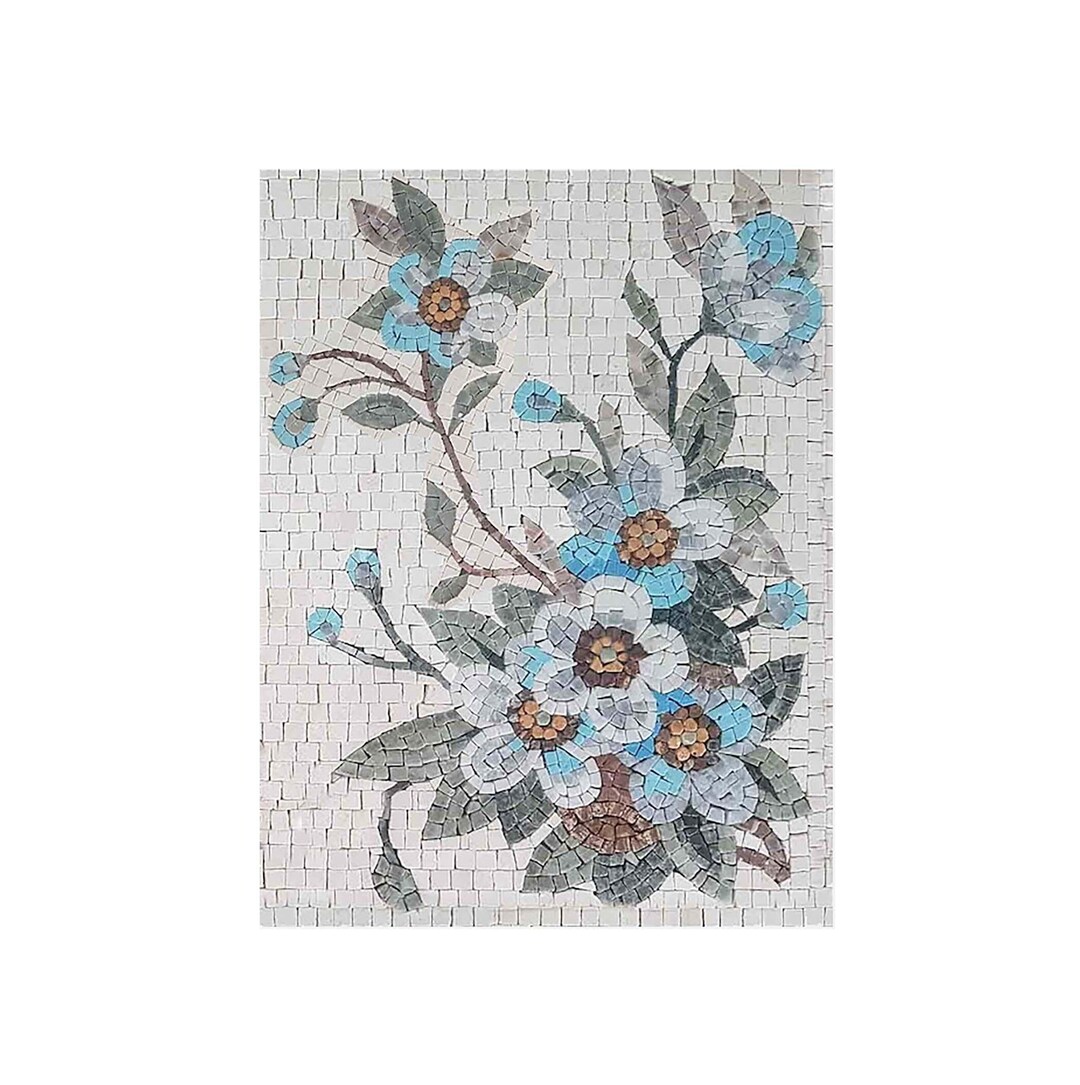 Floral Backsplash Mural Mosaic Design - Etsy