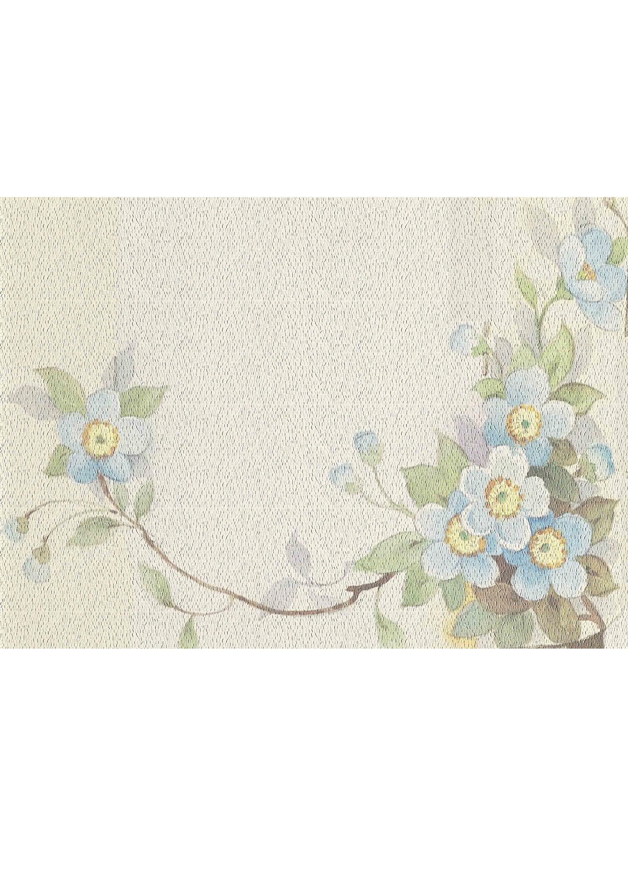 Blue Floral Backsplash Marble Mural Mosaic Tile Design. Hand | Etsy