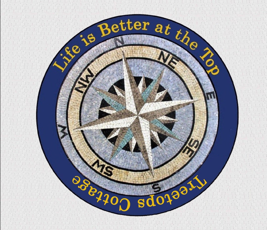 Custom Marble Mosaic Compass Rose Flooring Medallion Tiles ...