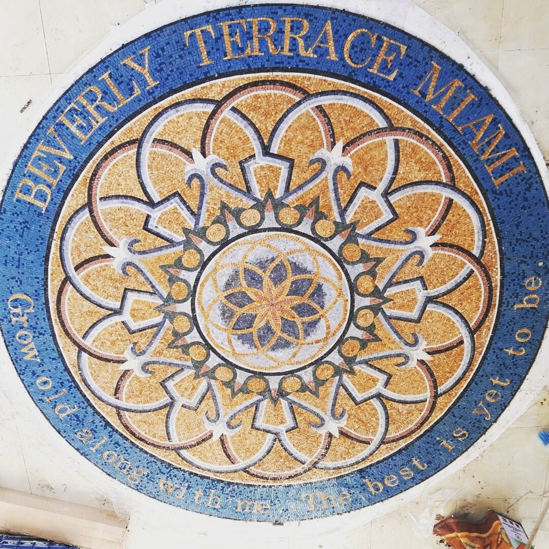 Custom Logo Medallion Mosaic Tiles. Customization Available, Wall ...