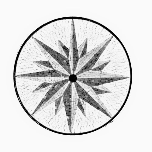 Backsplash Compass Rose Nautical Marble Mosaic Medallion - Etsy