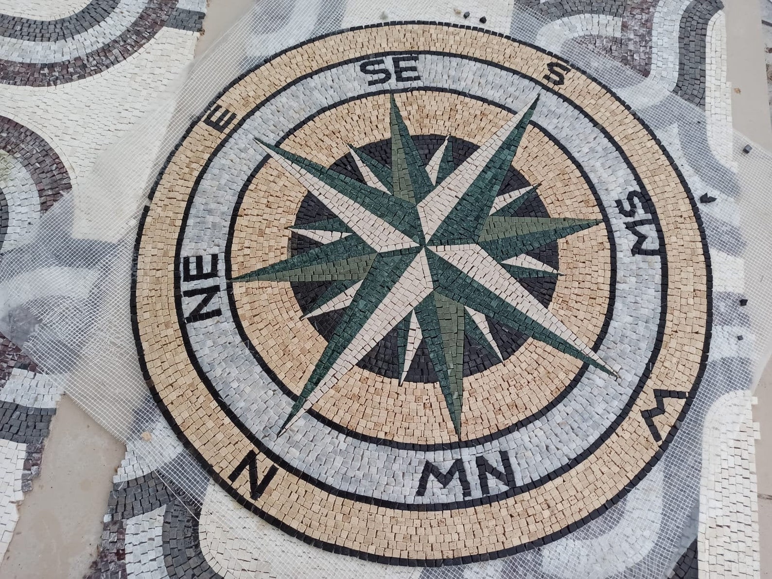 Compass Rose Nautical Marble Mosaic Medallion Flooring Tiles. | Etsy