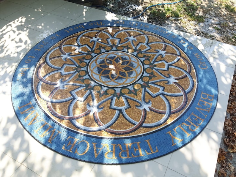 Custom Logo Medallion Mosaic Tiles. Customization Available - Etsy