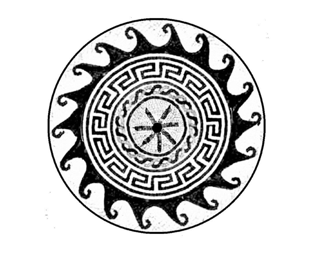 Ancient Roman Pattern Black and White Marble Mosaic Medallion Flooring ...