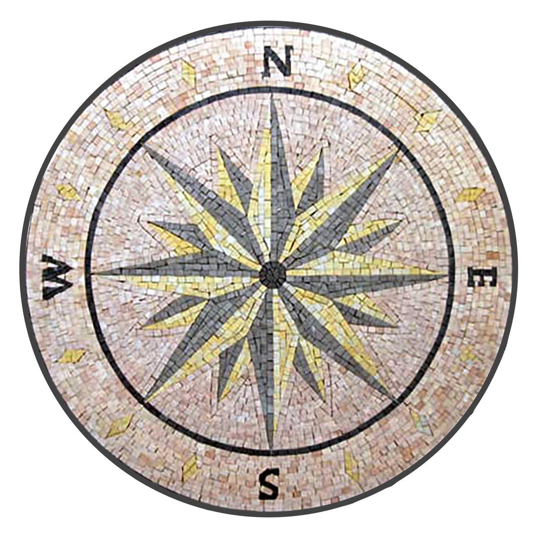 Compass Marble Mosaic Medallion - Etsy